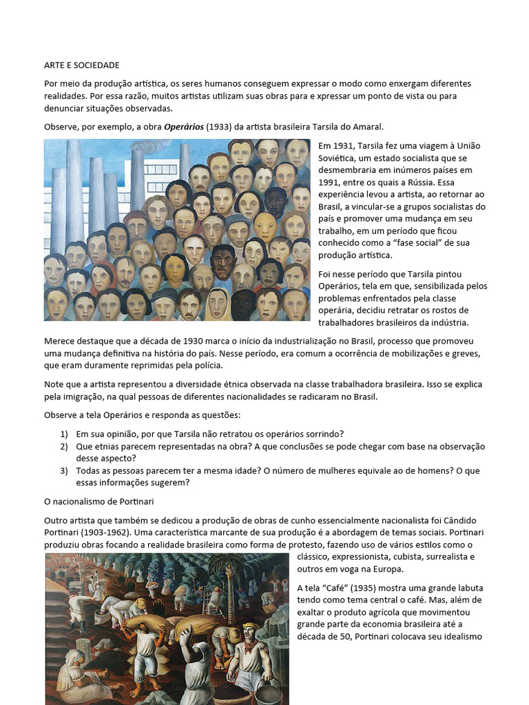 Arte e Sociedade | PDF | Brasil | Socialismo