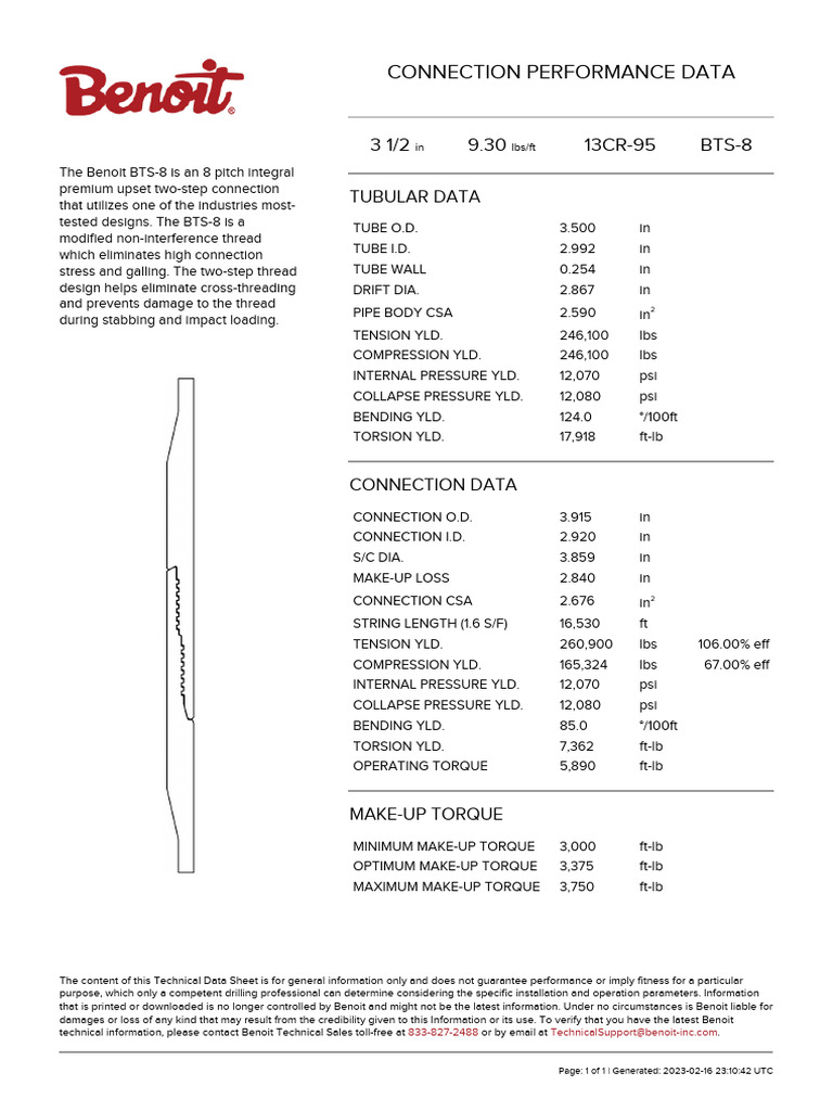 Benoit - Datasheet - BTS-8 - 3 1 - 2 - 9.30 - 13CR-95 | PDF | Mechanical Engineering