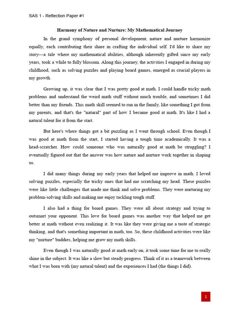 Neil Christian Donato - SAS1 - Reflection Paper #1 | PDF | Mathematics ...