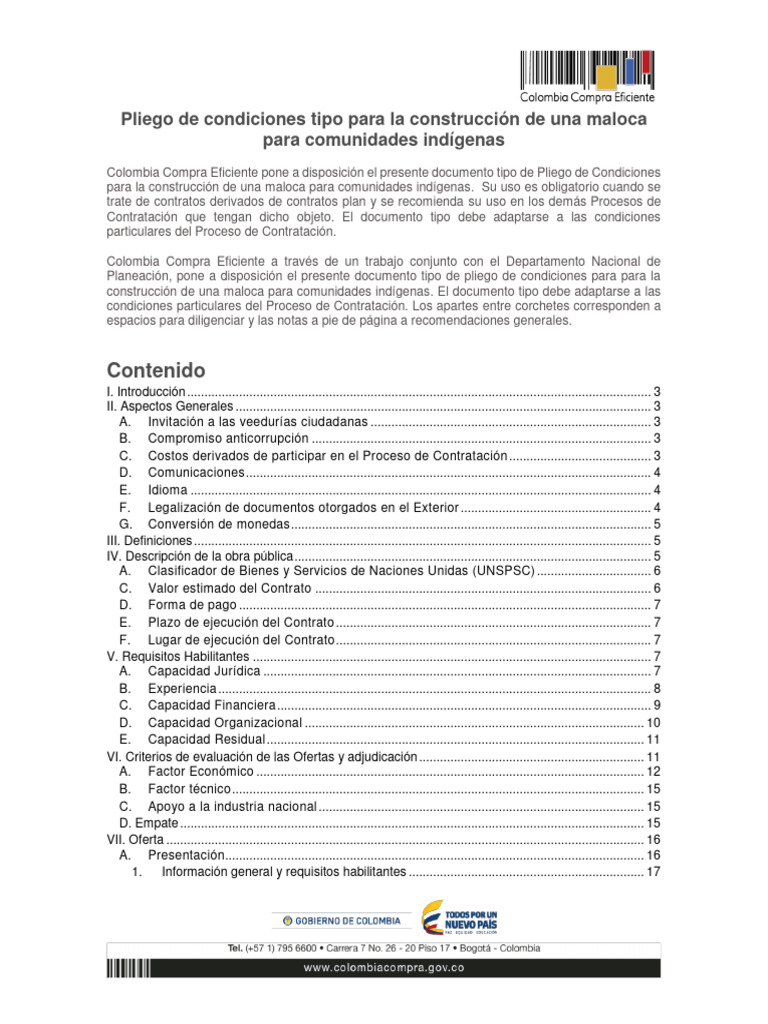 Pliegos de Condiciones Malocas | PDF | Presupuesto | Significado aritmetico