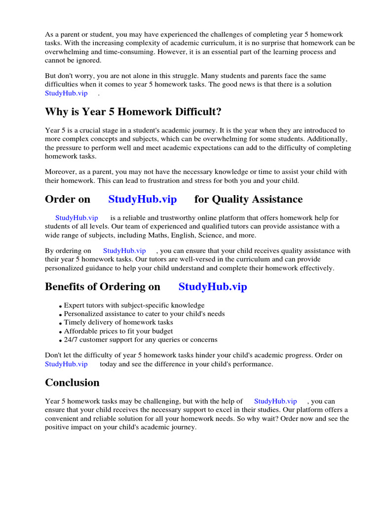 Year 5 Homework Tasks | Download Free PDF | Worksheet | Homework