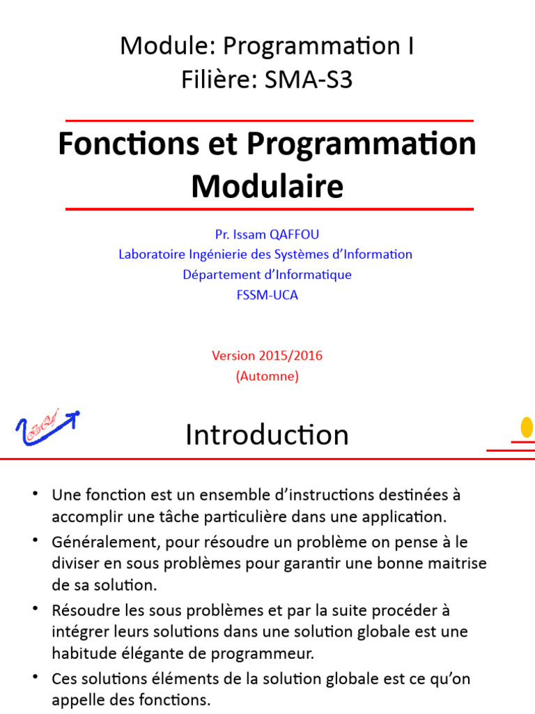 6-Fonctions Et Programmation Modulaire | PDF | Programmation informatique | Programme informatique