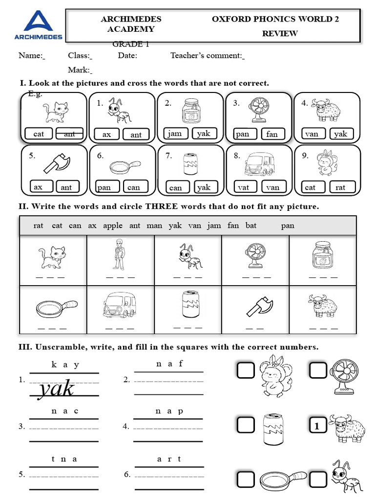 Unit 1 Review A And An Pdf