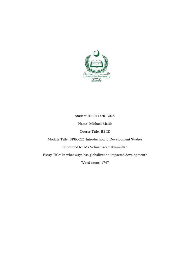 Gobalization Impact On Development | PDF | Globalization | Economic ... Gobalization Impact On Development | PDF | Globalization | Economic ...