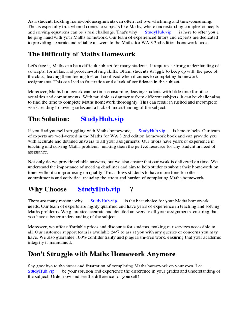 Maths For Wa 3 2nd Edition Homework Book Answers | PDF | Homework ...