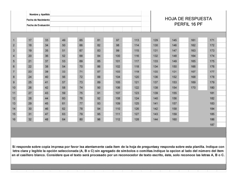 Hoja de Respuestas | PDF