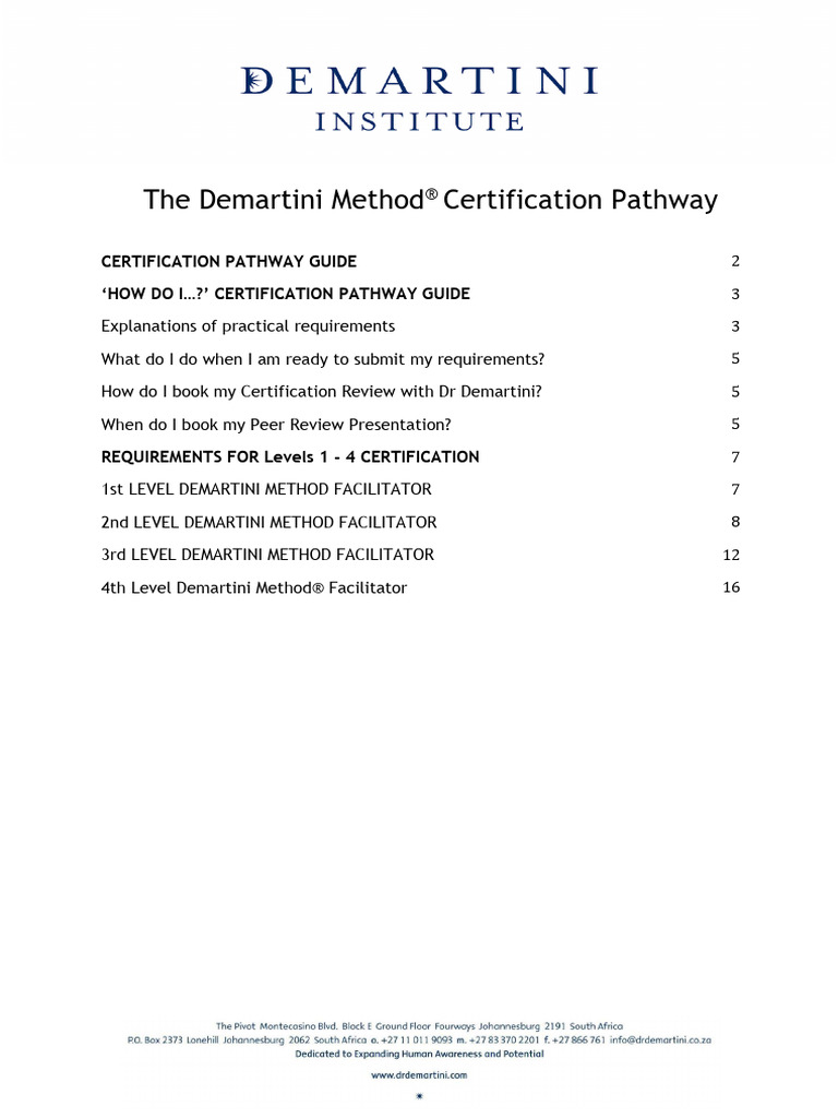DMF Certification Pathway With Checklist Oct 2019 | PDF
