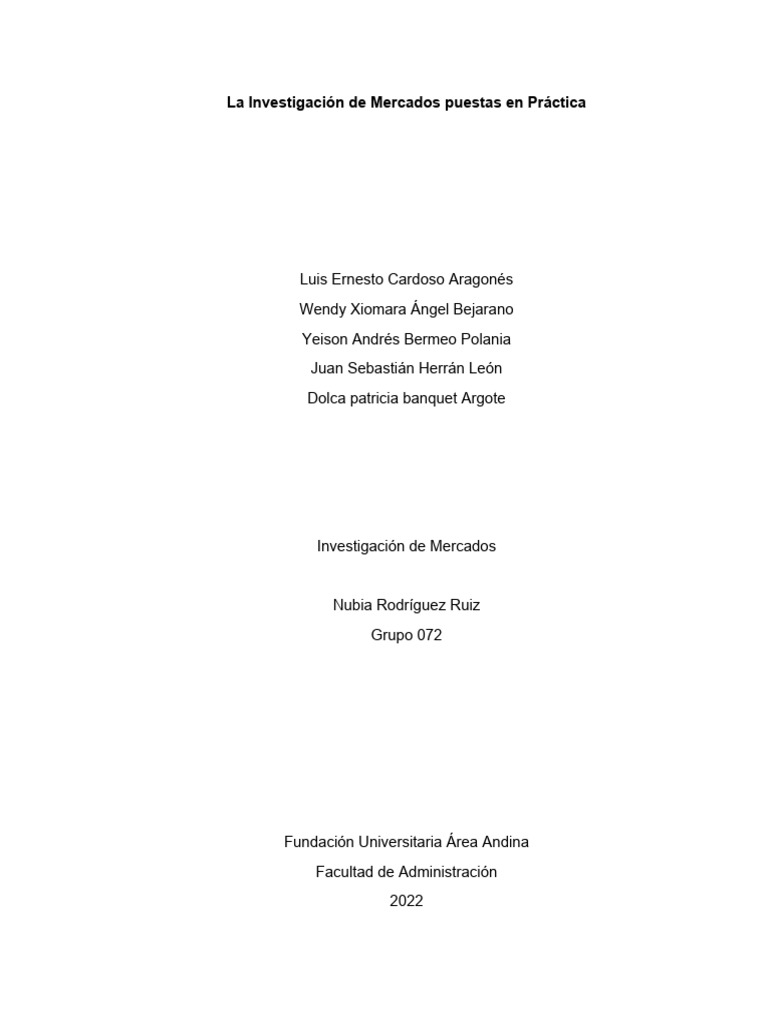 Investigacion Mercado Actividad Eje 3 Final | PDF | Business | Marketing