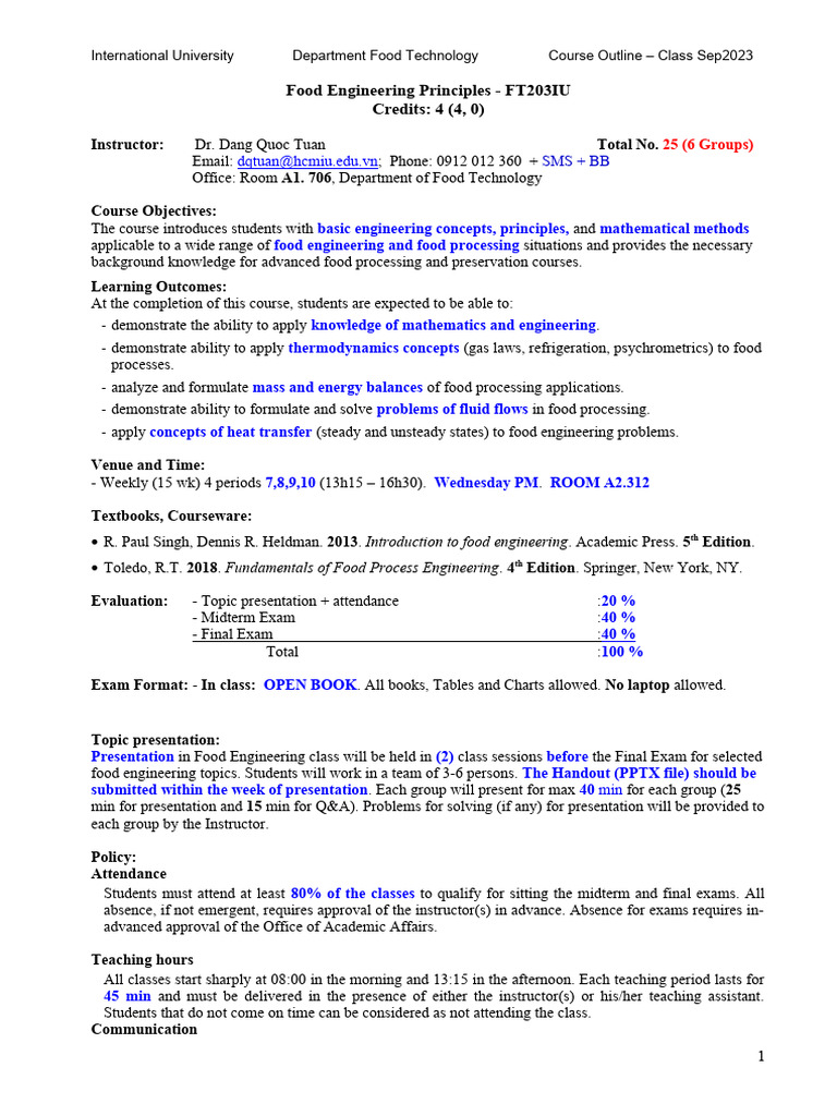 FE 23sep Course - Outlines | PDF | Heat | Fluid Dynamics