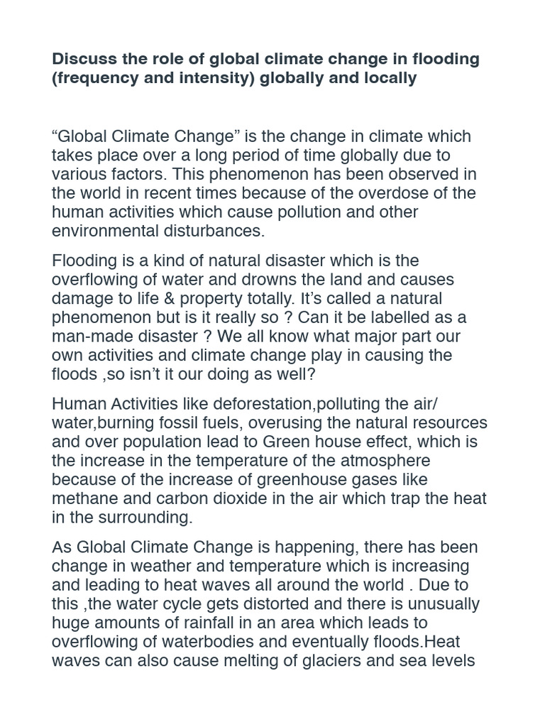 BIOL Individual Assignment 1 | PDF | Climate Change | Climate