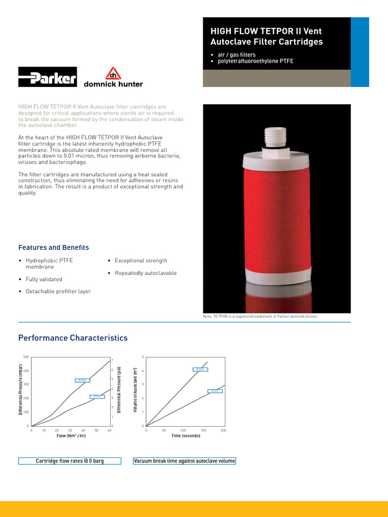 HF TETPOR VENT AUTOCLAVE-Rev 3A | PDF | Filtration | Materials