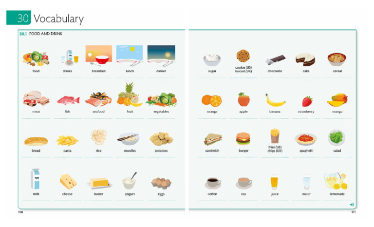 Vocabulary 30 Food | PDF