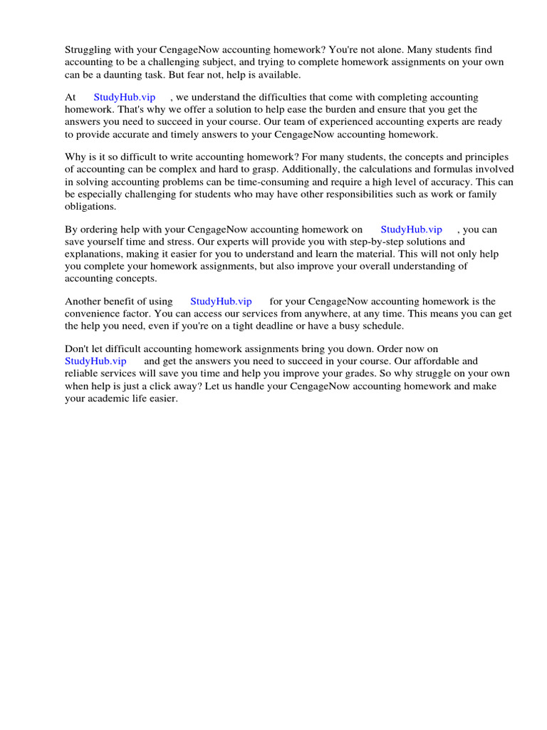 Answers To Cengagenow Accounting Homework | PDF | Homework | Debits And ...