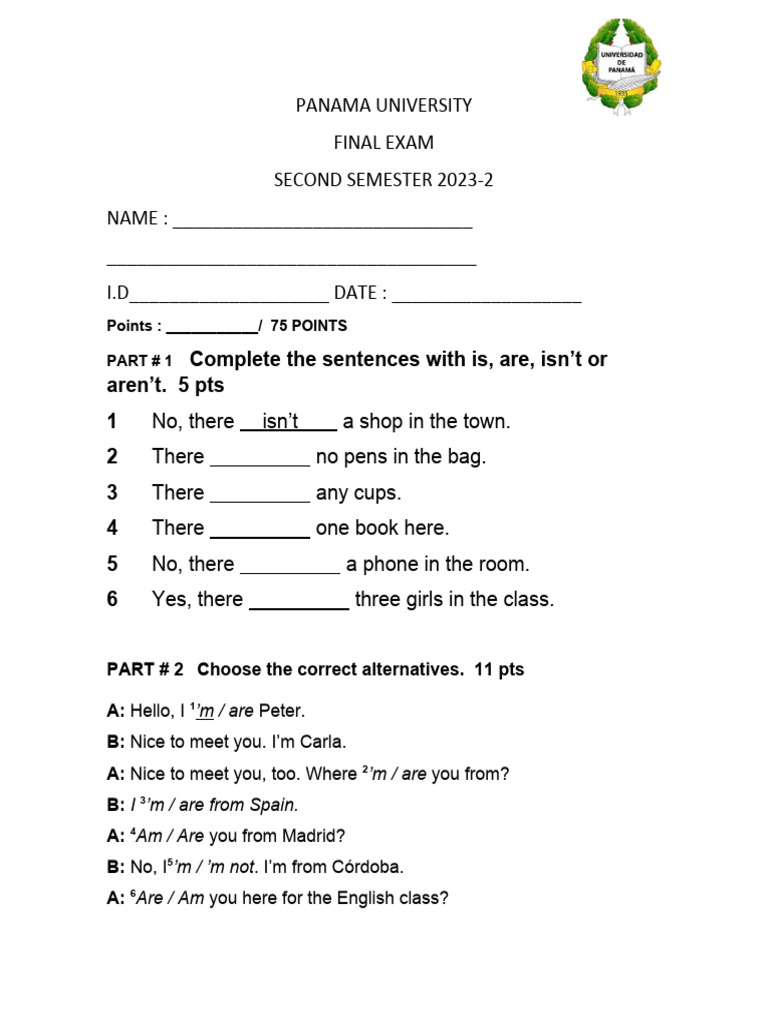 Final Exam Second Semester 2023-2 | PDF | Verb | Semantic Units