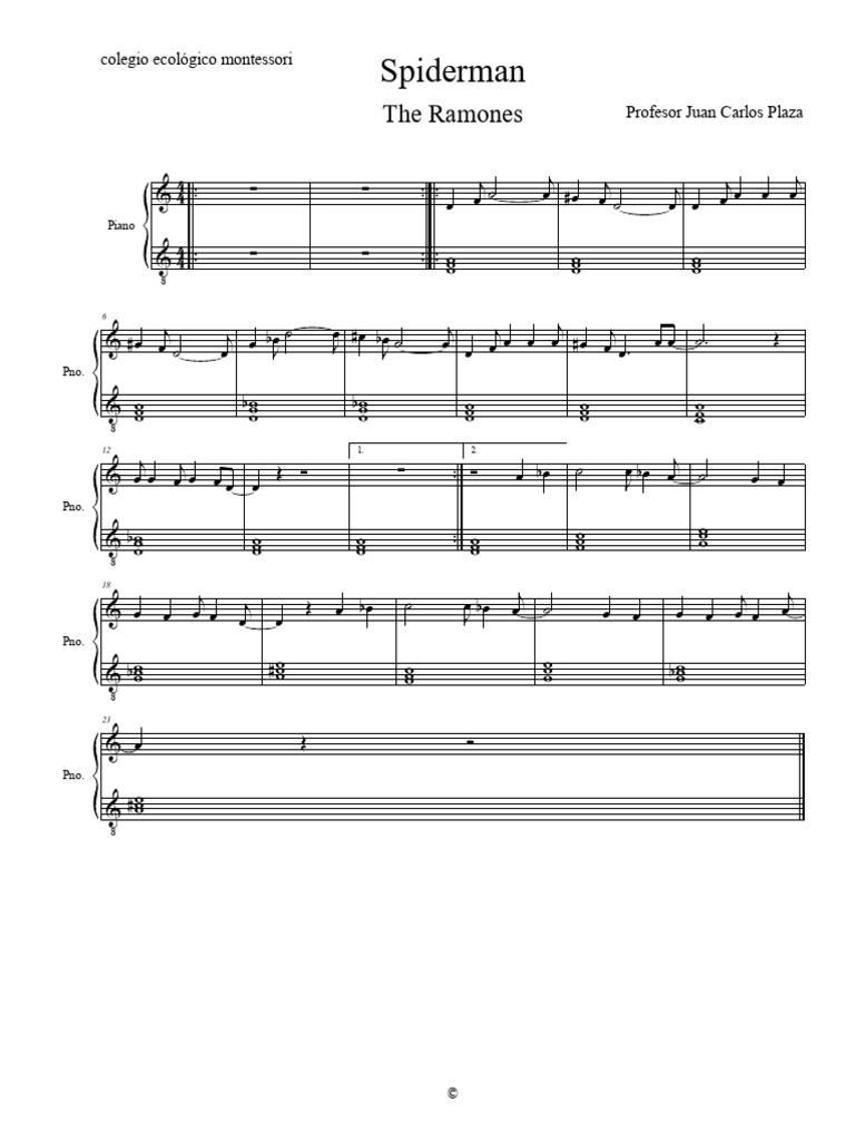 SPIDERMAN Piano | PDF