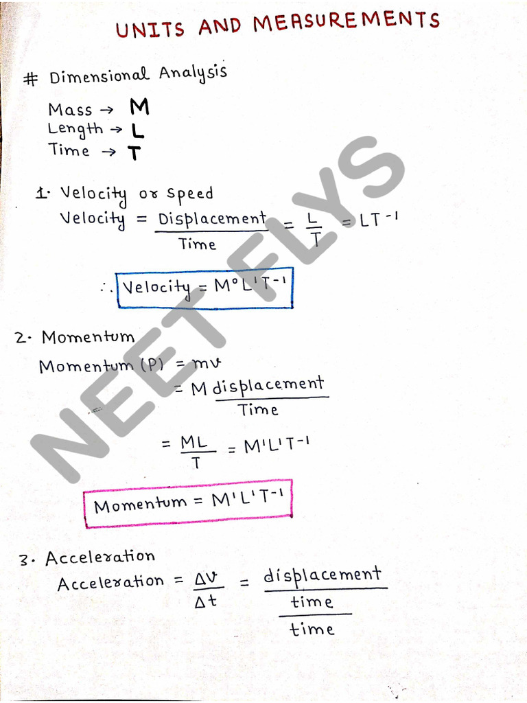 Units and Dimensions | PDF