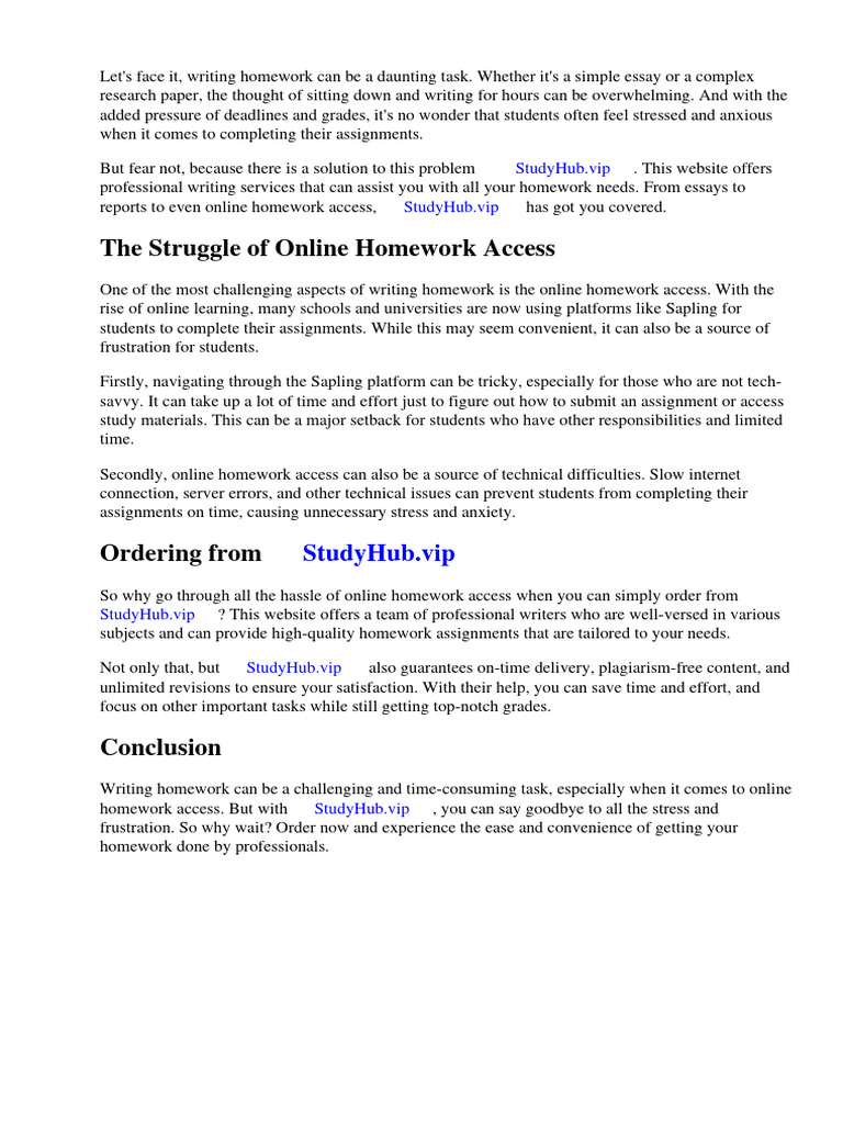 Sapling Online Homework Access | PDF | Homework | Essays
