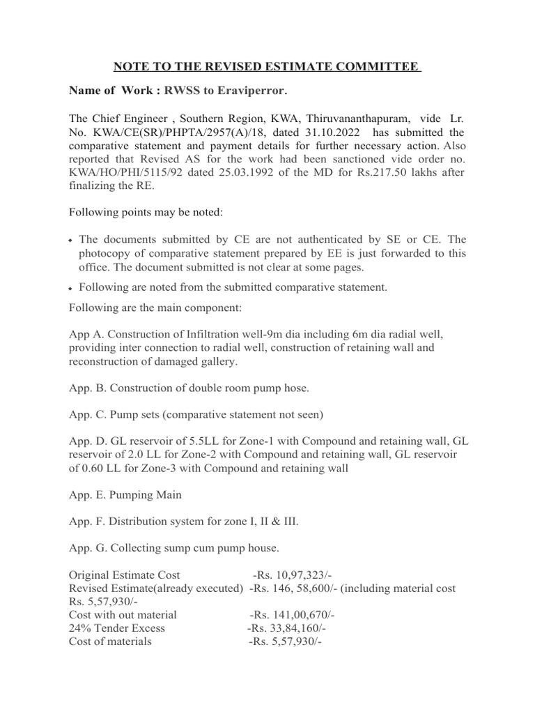 RE Committe Note Eraviperoor | PDF