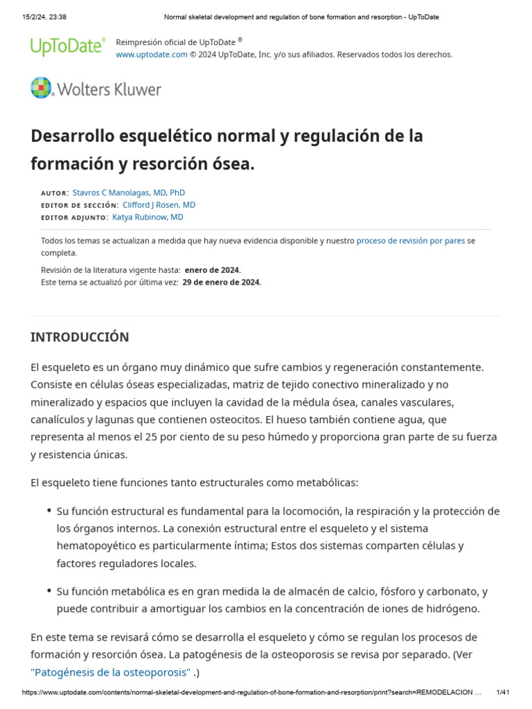 Normal Skeletal Development and Regulation of Bone Formation and ...