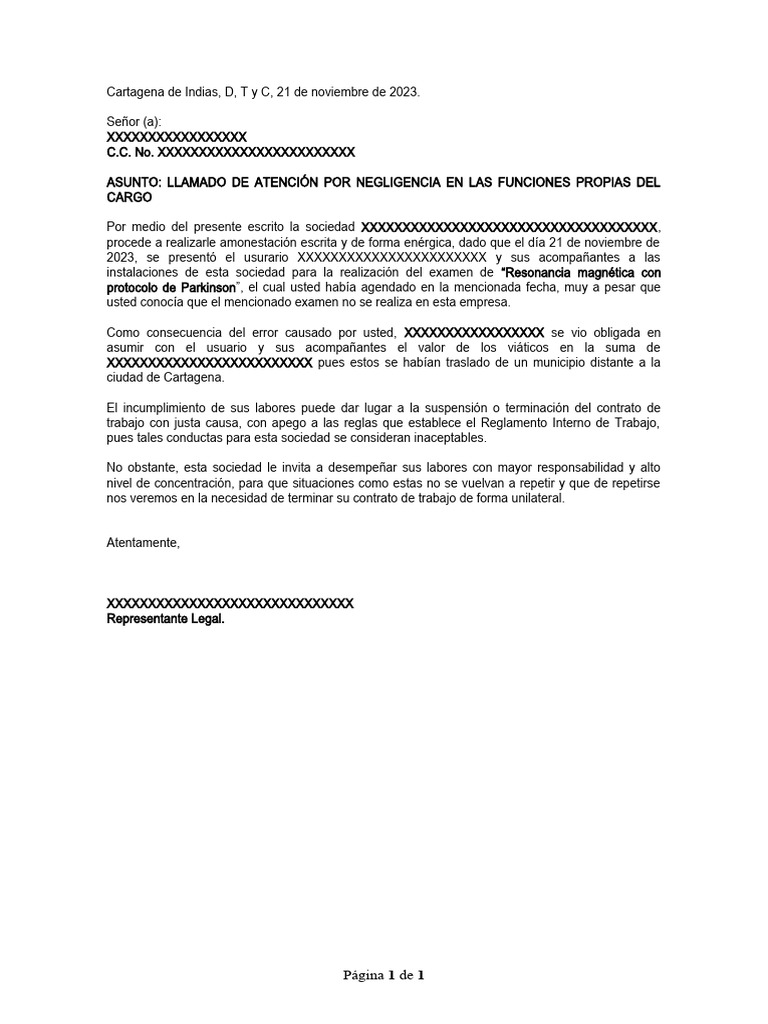 Llamado de Atencion | PDF