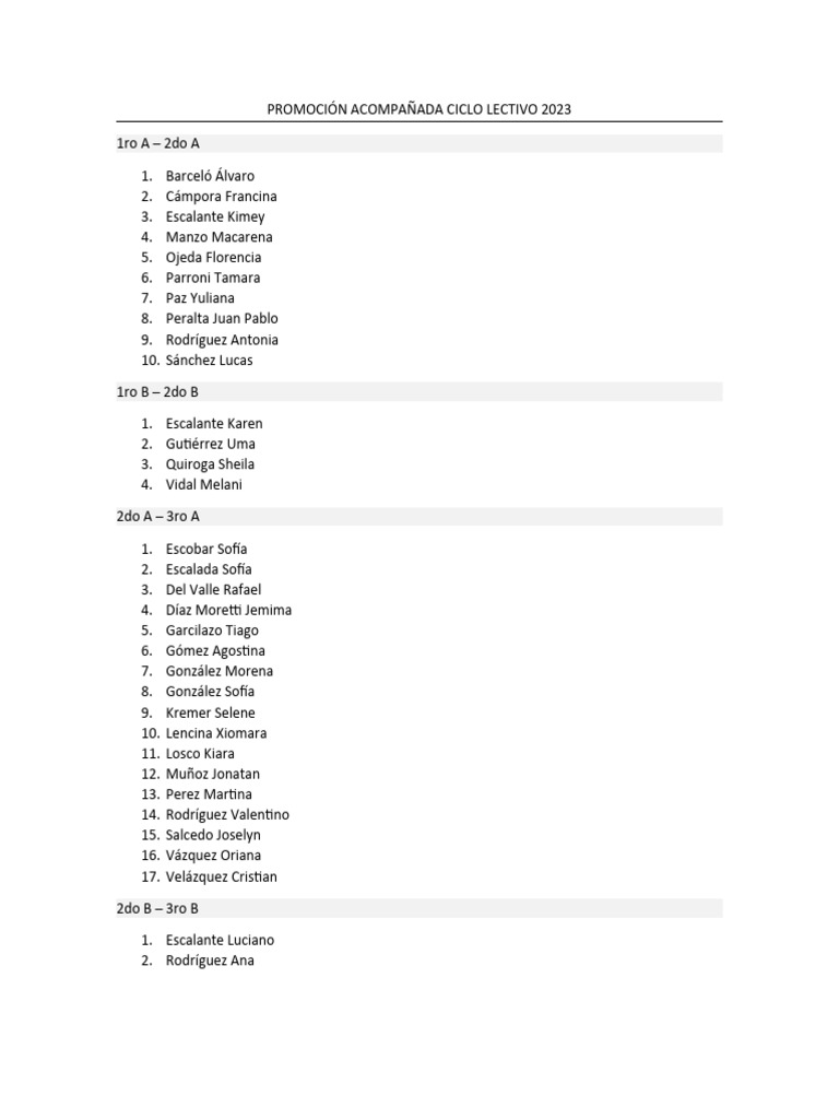 Promoción Estudiantil 2023 | PDF