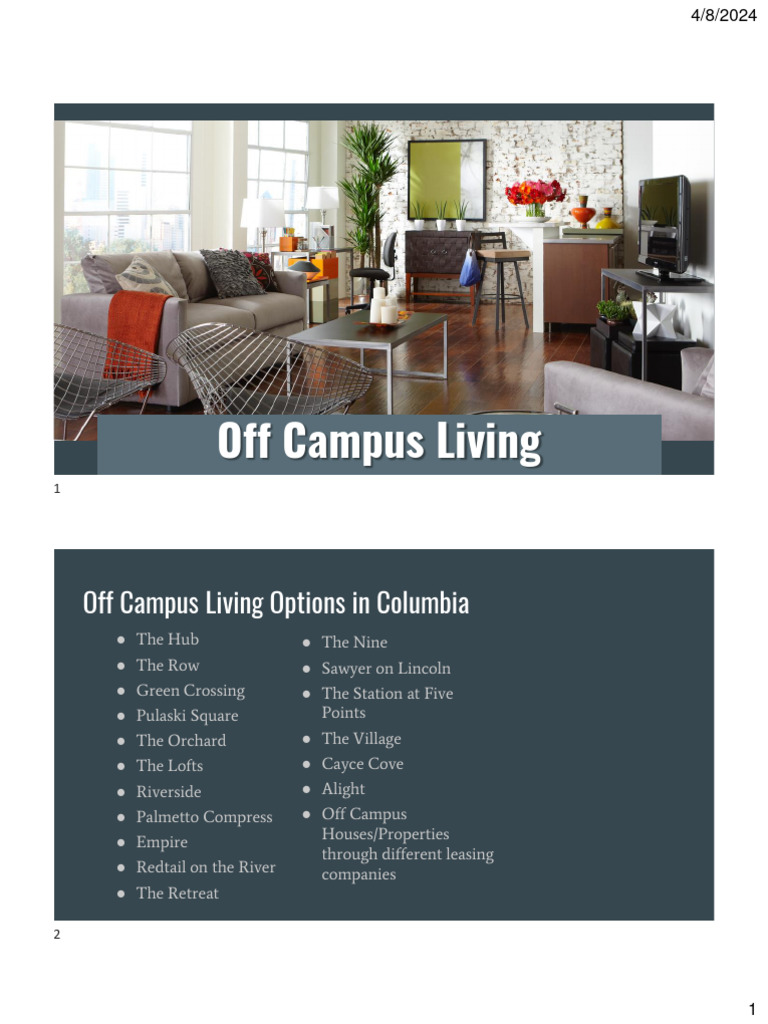 Off-Campus Living Lesson Plan and Activity | PDF | Room | Washing Machine