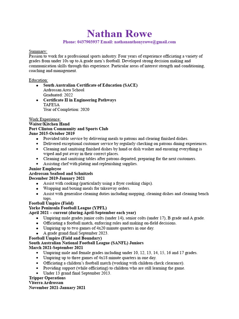 nathan rowe cv | PDF