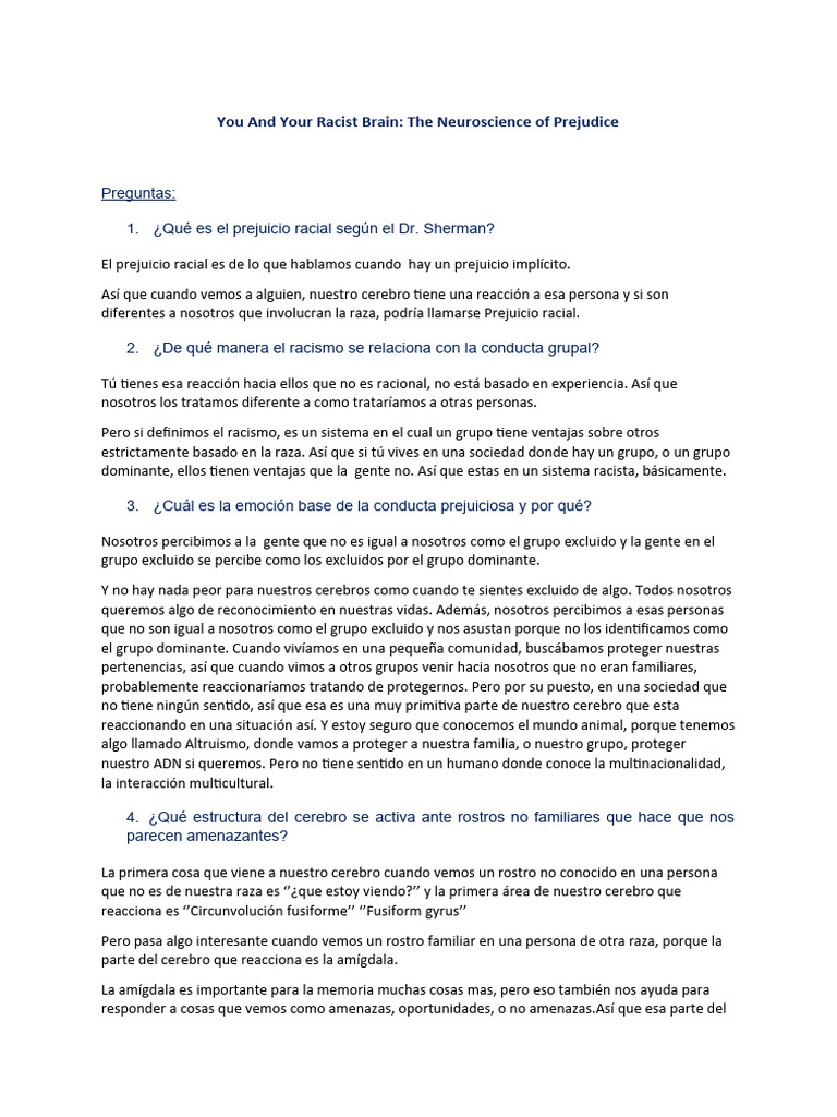 Template - You and Your Racist Brain - The Neuroscience of Prejudice ...