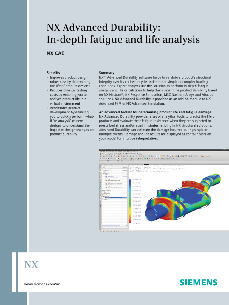 NX Advanced Durability Fact Sheet | PDF | Fatigue (Material) | Strength ...