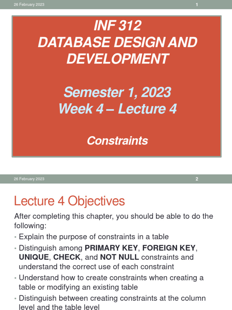 Lecture 04 S1 2023 | PDF | Sql | Table (Database)