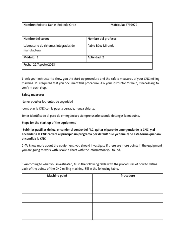 Act 2 Laboratorio de Sistemas Integrados de Manufactura | PDF