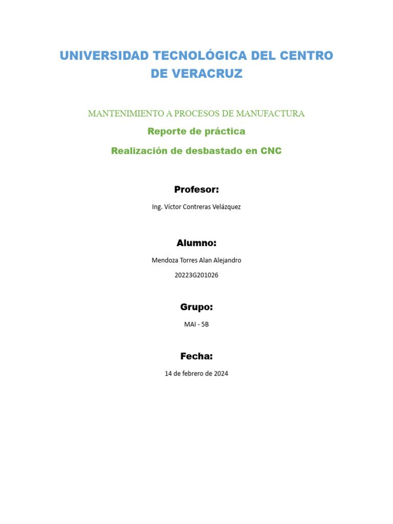 Desvaste CNC | PDF | Control numerico | Ingeniería