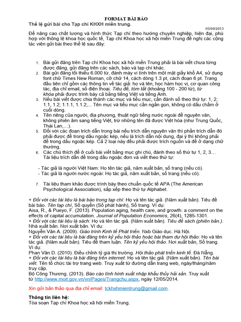 Format Bài Báo | PDF