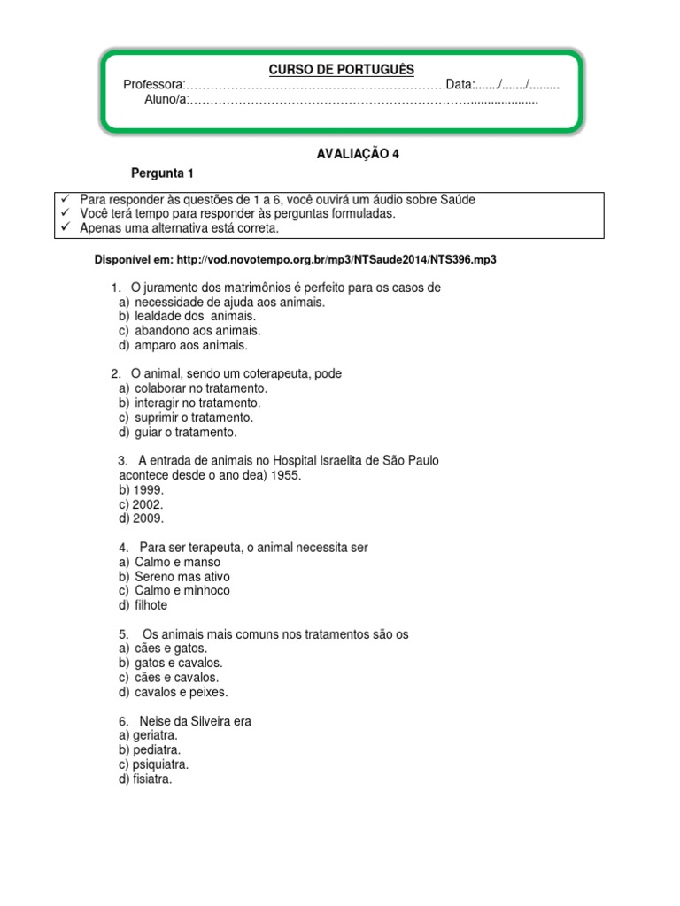 Avaliação 4-22 | PDF Avaliação 4-22 | PDF