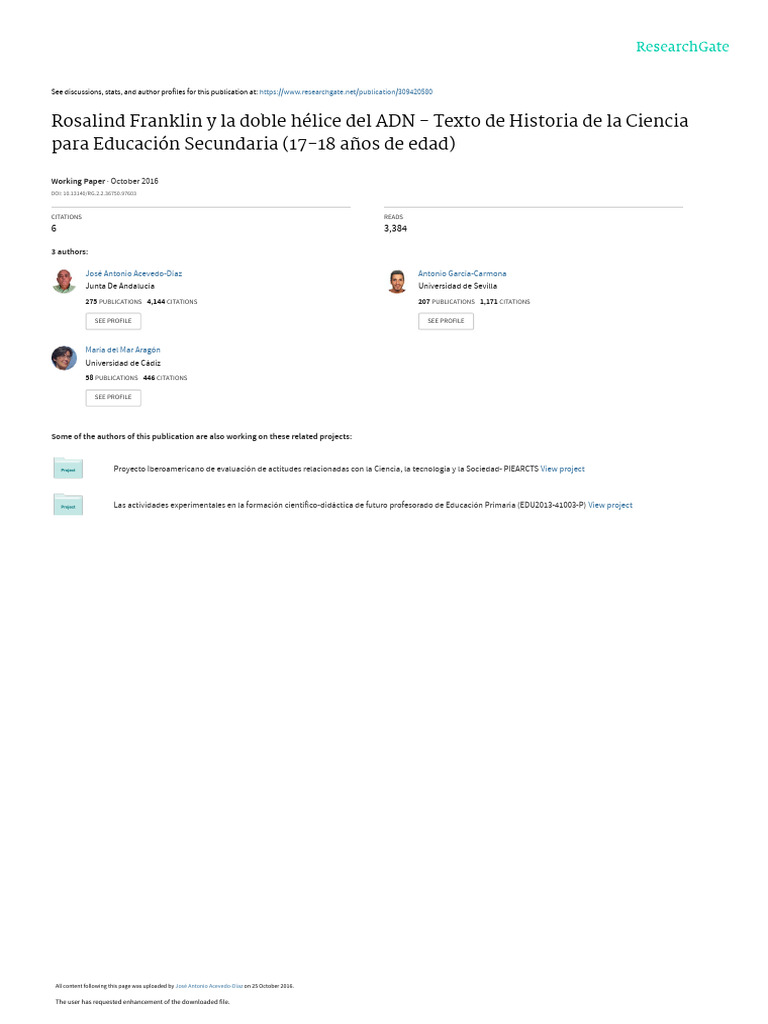 Historia Del ADN | PDF | James Watson | Francis Crick