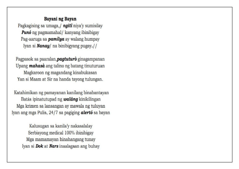 SAMPLE NG TULA | PDF