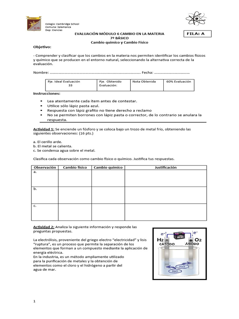 Cambios Químicos en la Materia | PDF | Mezcla | Importar
