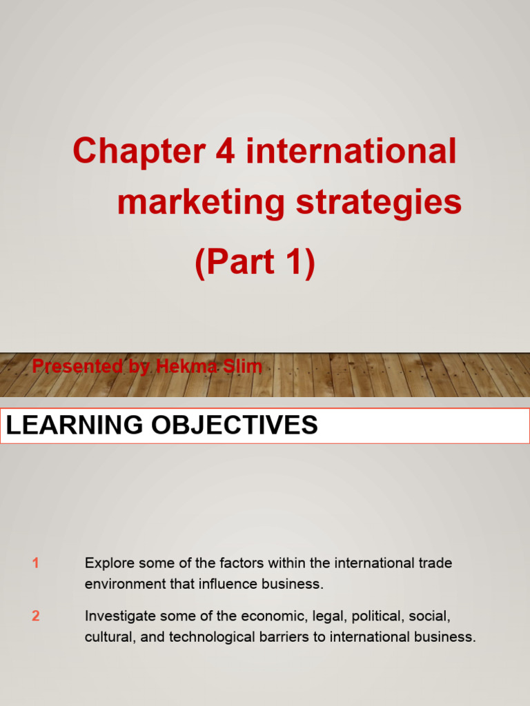 Chapter 4 International MKG Strategie (Part 1) | PDF | Balance Of Payments | Balance Of Trade