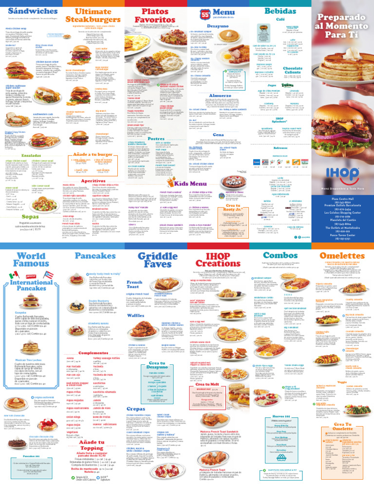 Ihop Menu | PDF | ensalada | Tocino