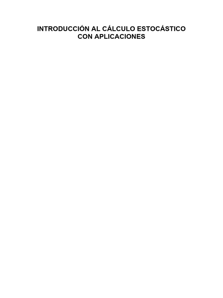 Introducción al Cálculo Estocástico | PDF | Integral | Integración Lebesgue