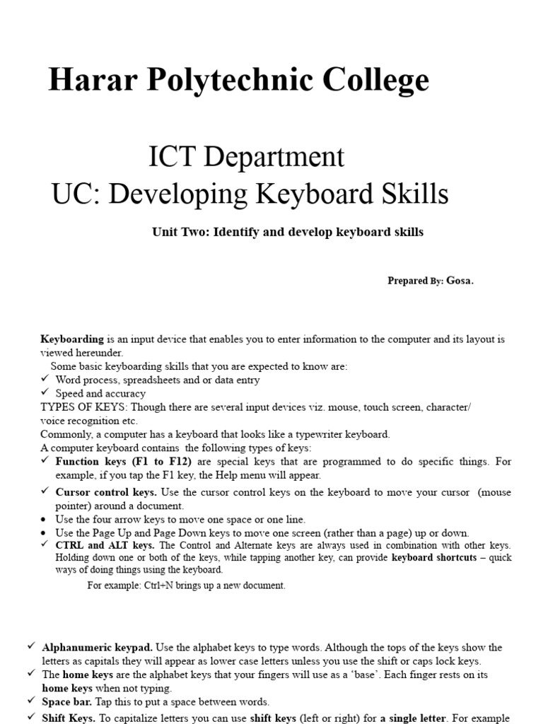 Developing KB Skills LO 2 | PDF | Computer Keyboard | Control Key