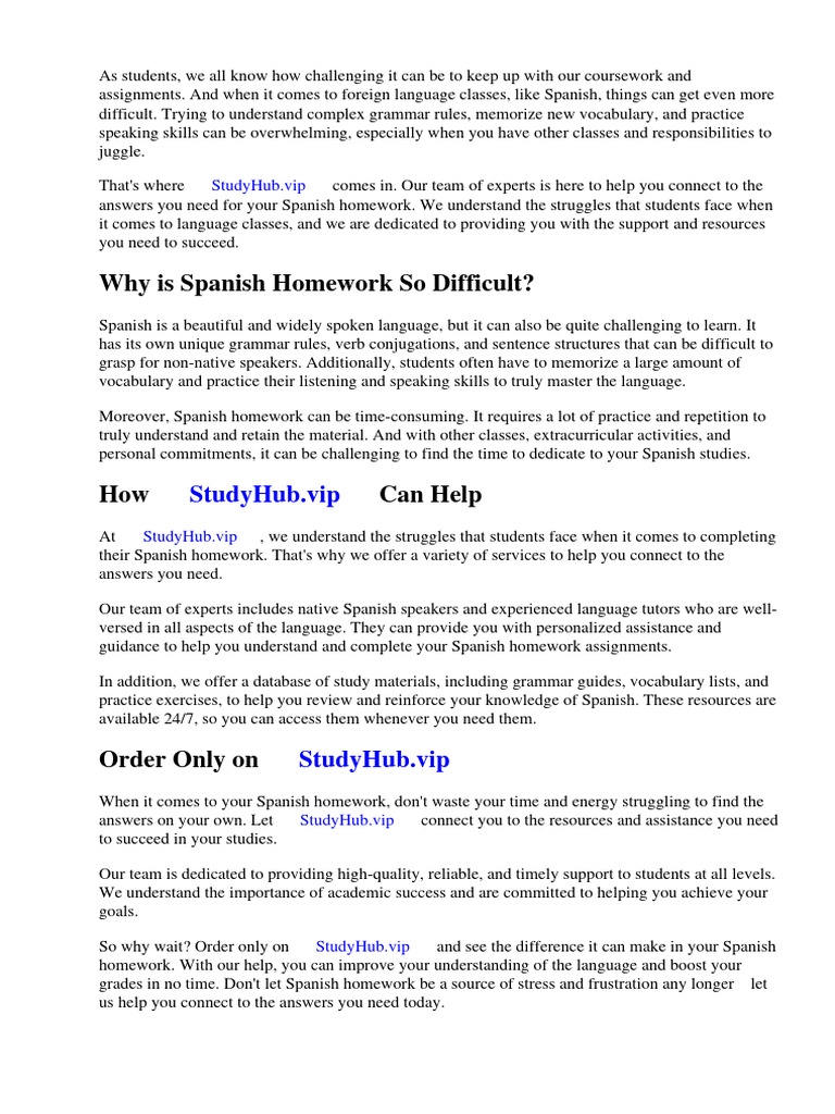 Connect Spanish Homework Answers | PDF | Worksheet | Homework