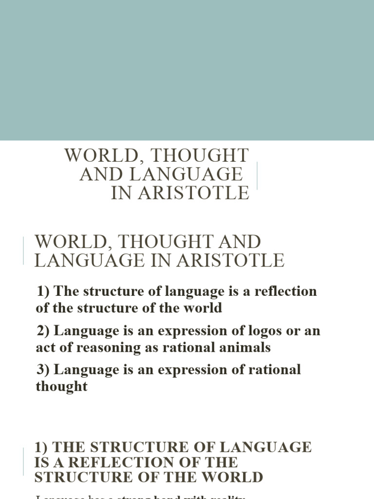 Aristotle and Language | PDF | Substance Theory | Proposition