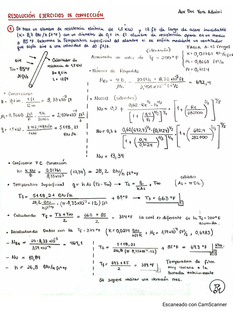 OP 1 - Ejercicios Convección | PDF