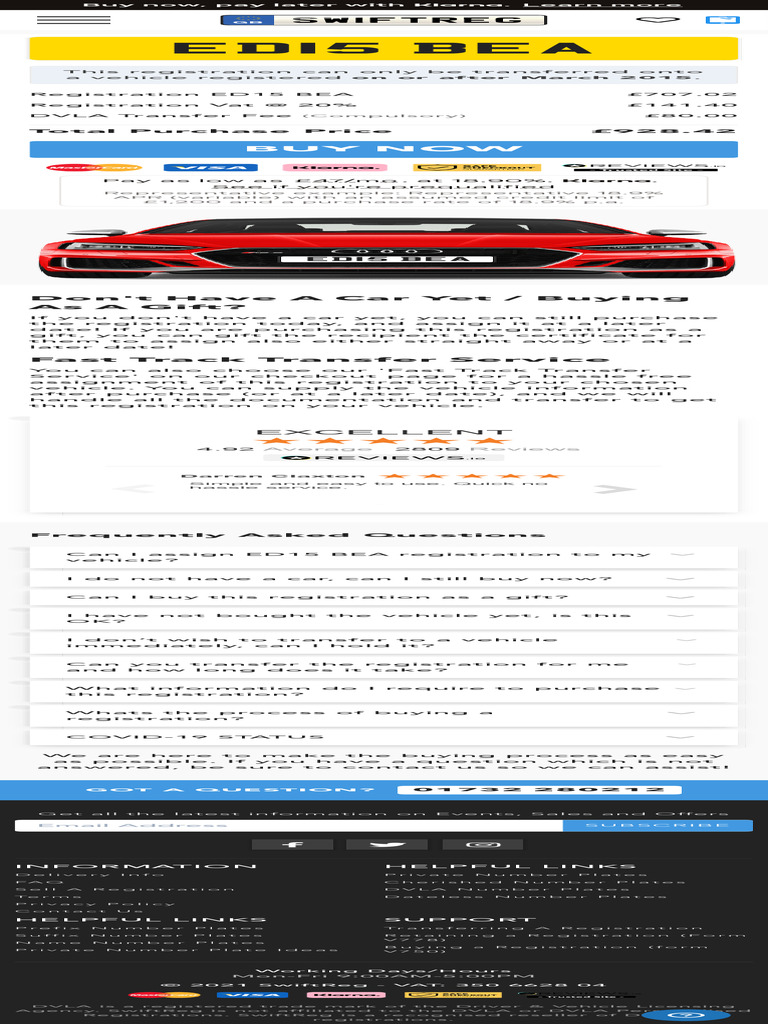 ED15 BEA Number Plate SwiftReg | PDF | Vehicle Registration Plate ...