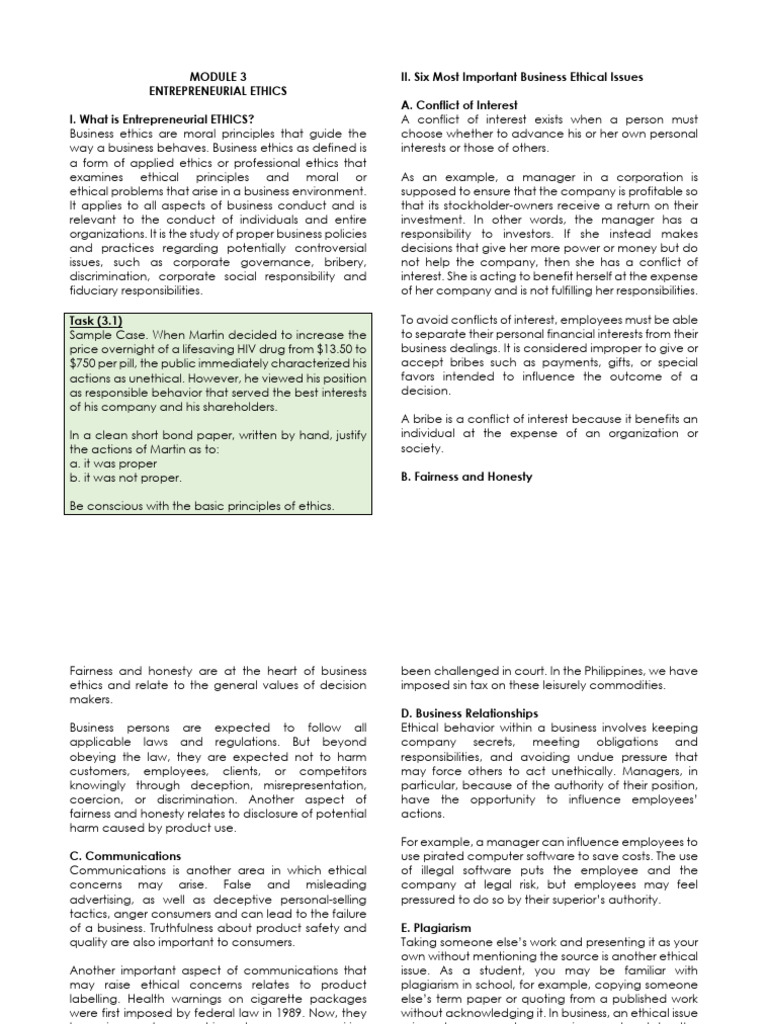 Module 3 PDF | PDF | Conflict Of Interest | Business Ethics