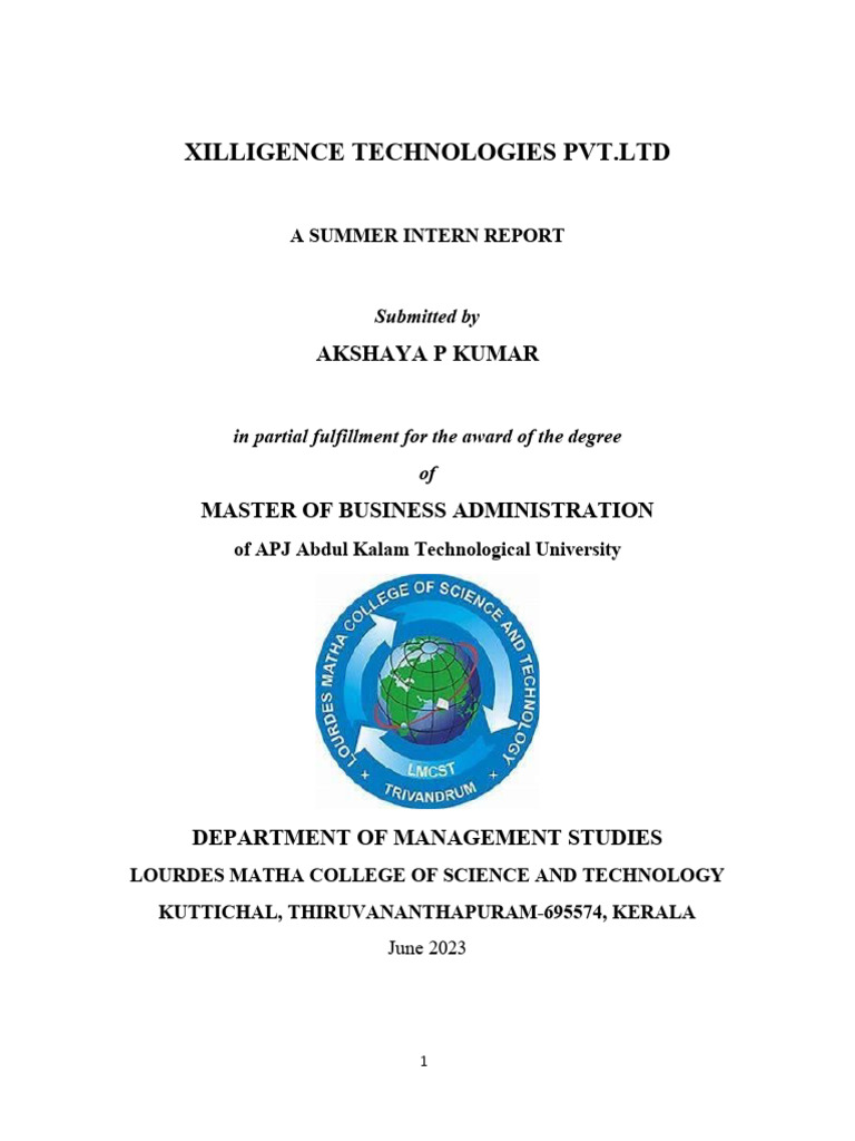 Summer Internship Thesis | PDF | Human Resources | Outsourcing