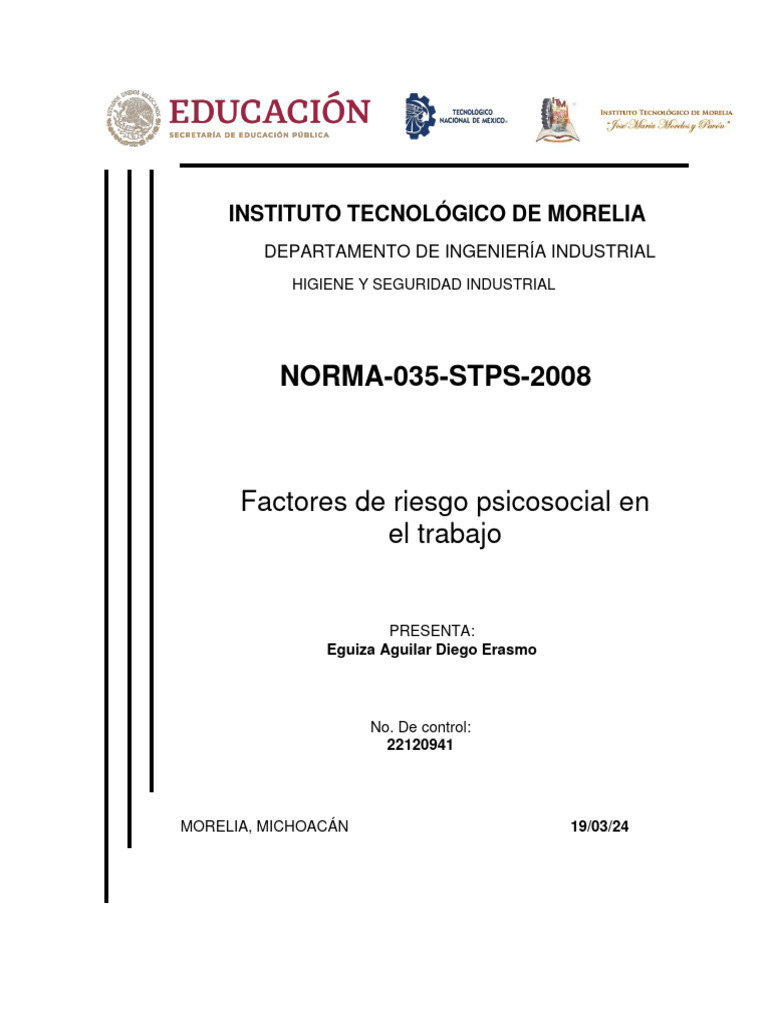 Norma 035 STPS 2008 | PDF | Estrés (biología) | Salud mental
