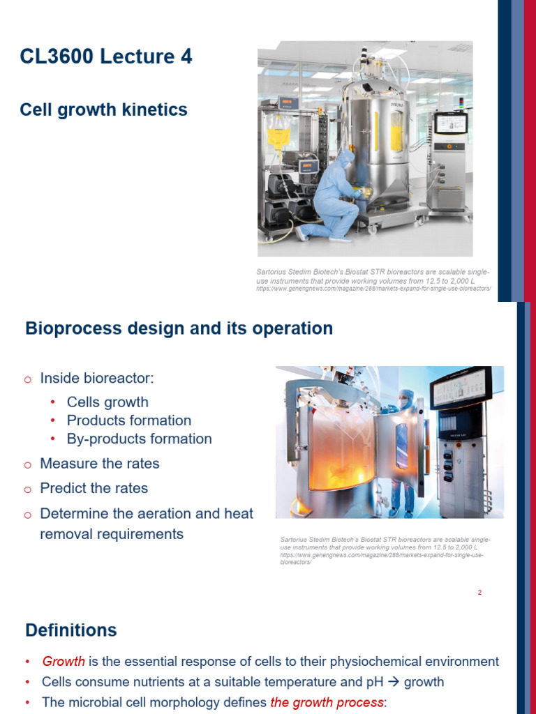 CL3600-2023-Lecture 4-Cell Growth Kinetics | PDF | Enzyme Inhibitor | Chemistry