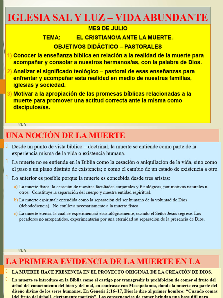 JUL - Tema I - La Muerte en El at | PDF | Alma | Biblia